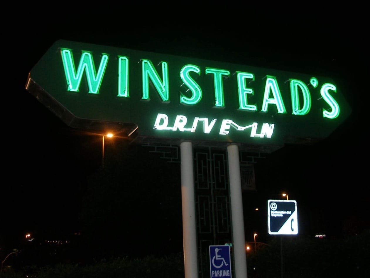 Winstead's: Kansas City Burger Parlor Bathed in Green Neon - Food GPS